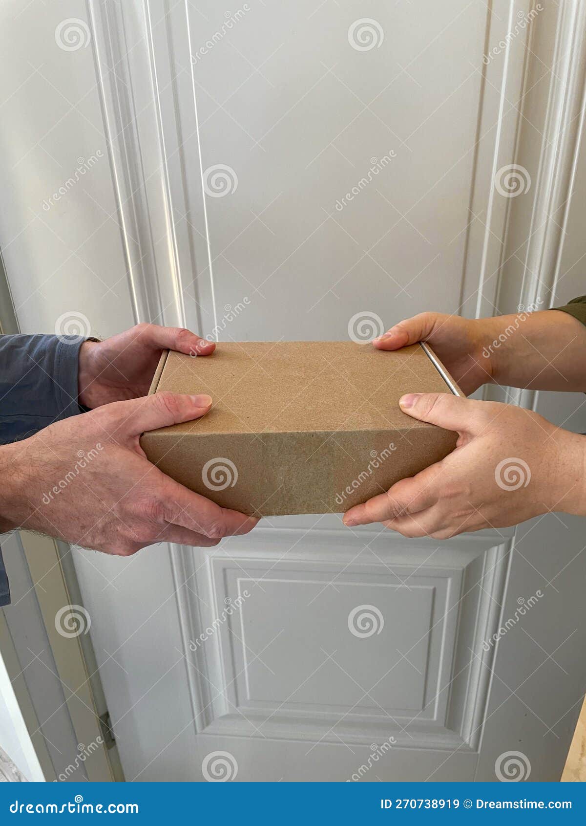 Delivery of the Parcel by Courier Stock Image - Image of people, mail ...