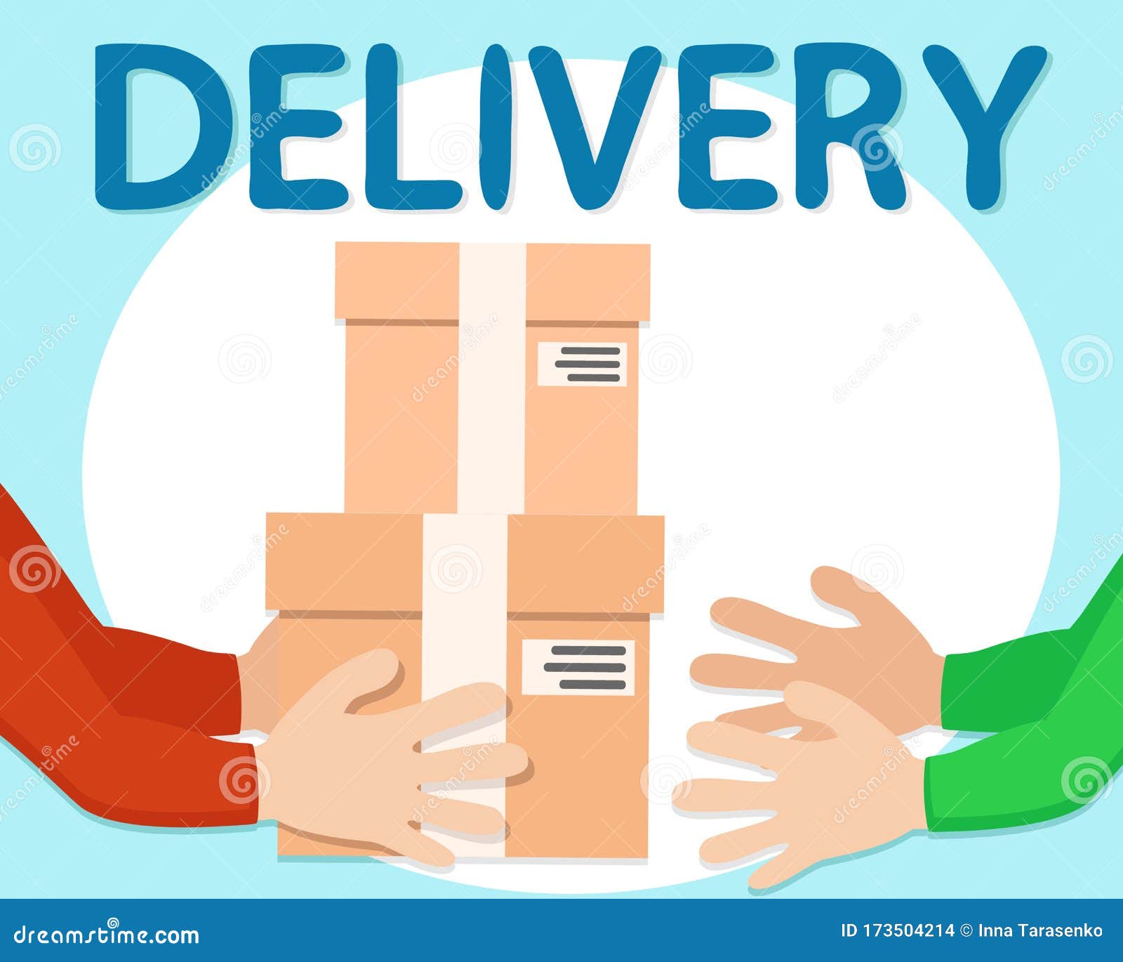 Delivery of a Parcel from Hand To Hand. for Courier Service Stock ...