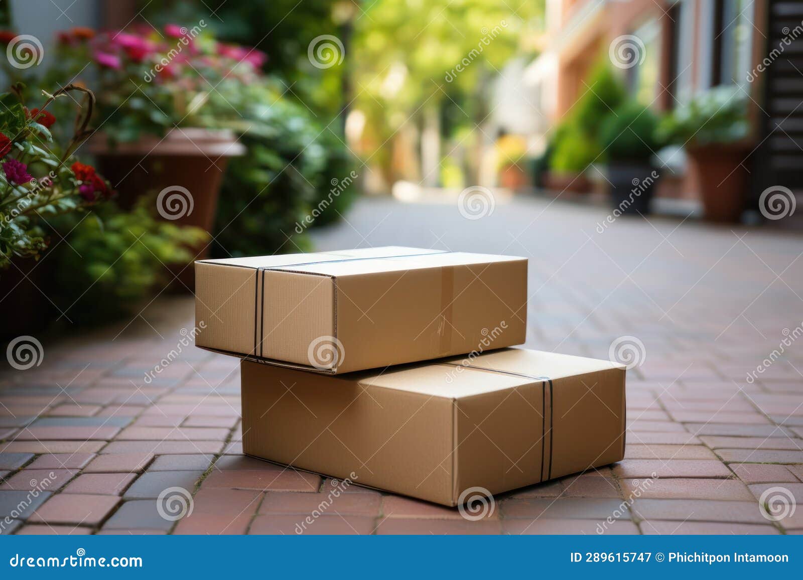 Delivery of Parcels by Courier. Generative AI Stock Image - Image of ...