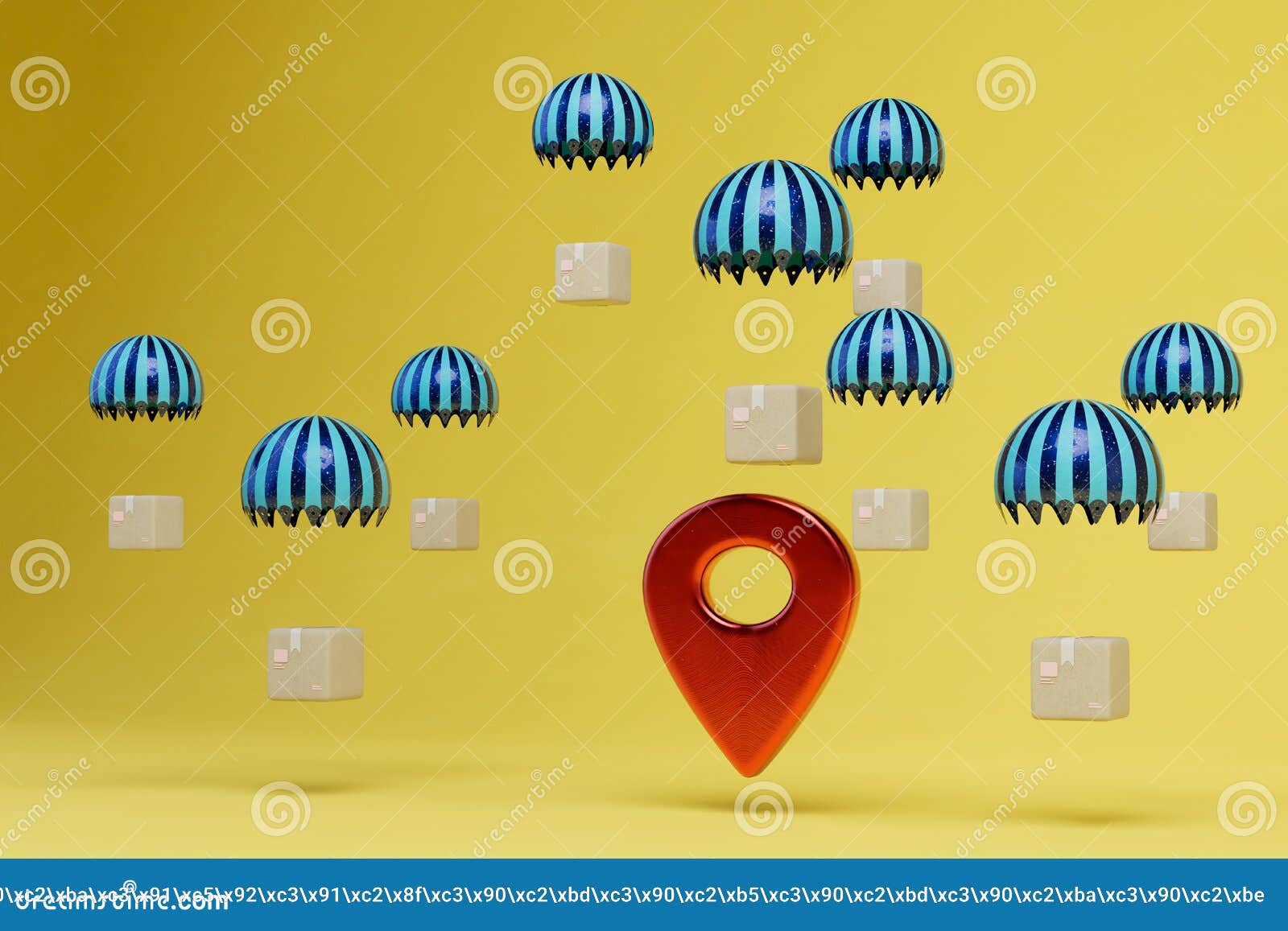 Delivery of Parcels To the Specified Address. Boxes with Parcels Flying ...