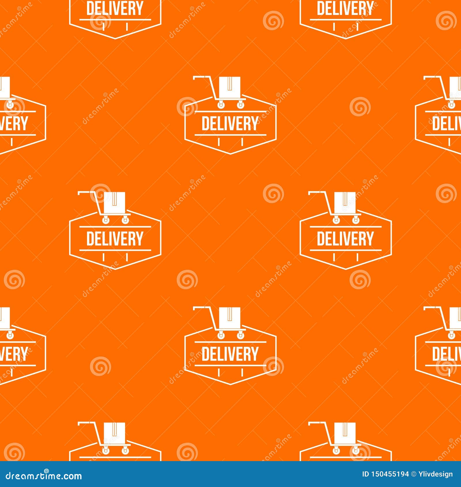 Delivery Pattern Vector Orange Stock Vector - Illustration of discount ...