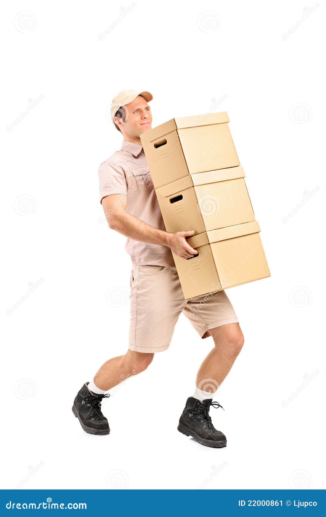 A Delivery Person Delivering Boxes Stock Image - Image of holding ...