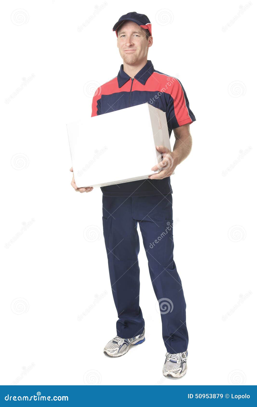 Delivery Person Delivering Packages Holding Stock Image - Image of ...