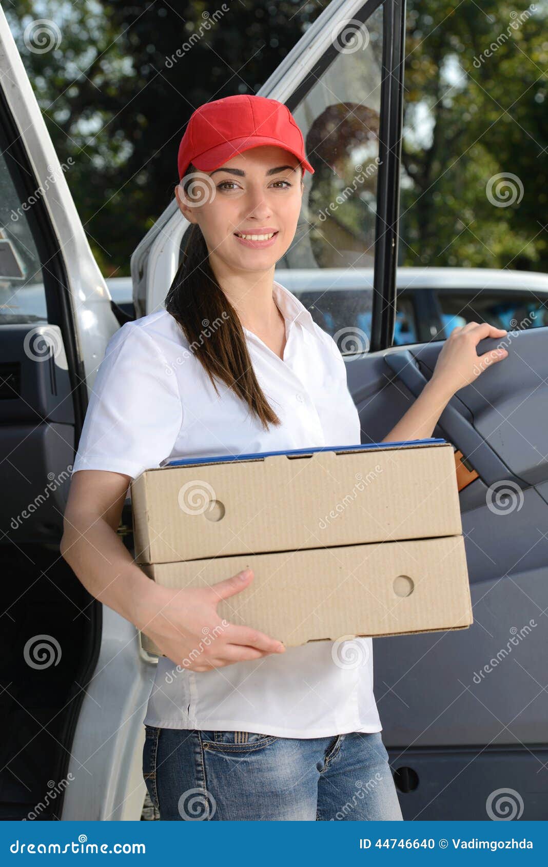 Delivery stock photo. Image of caucasian, girl, business - 44746640
