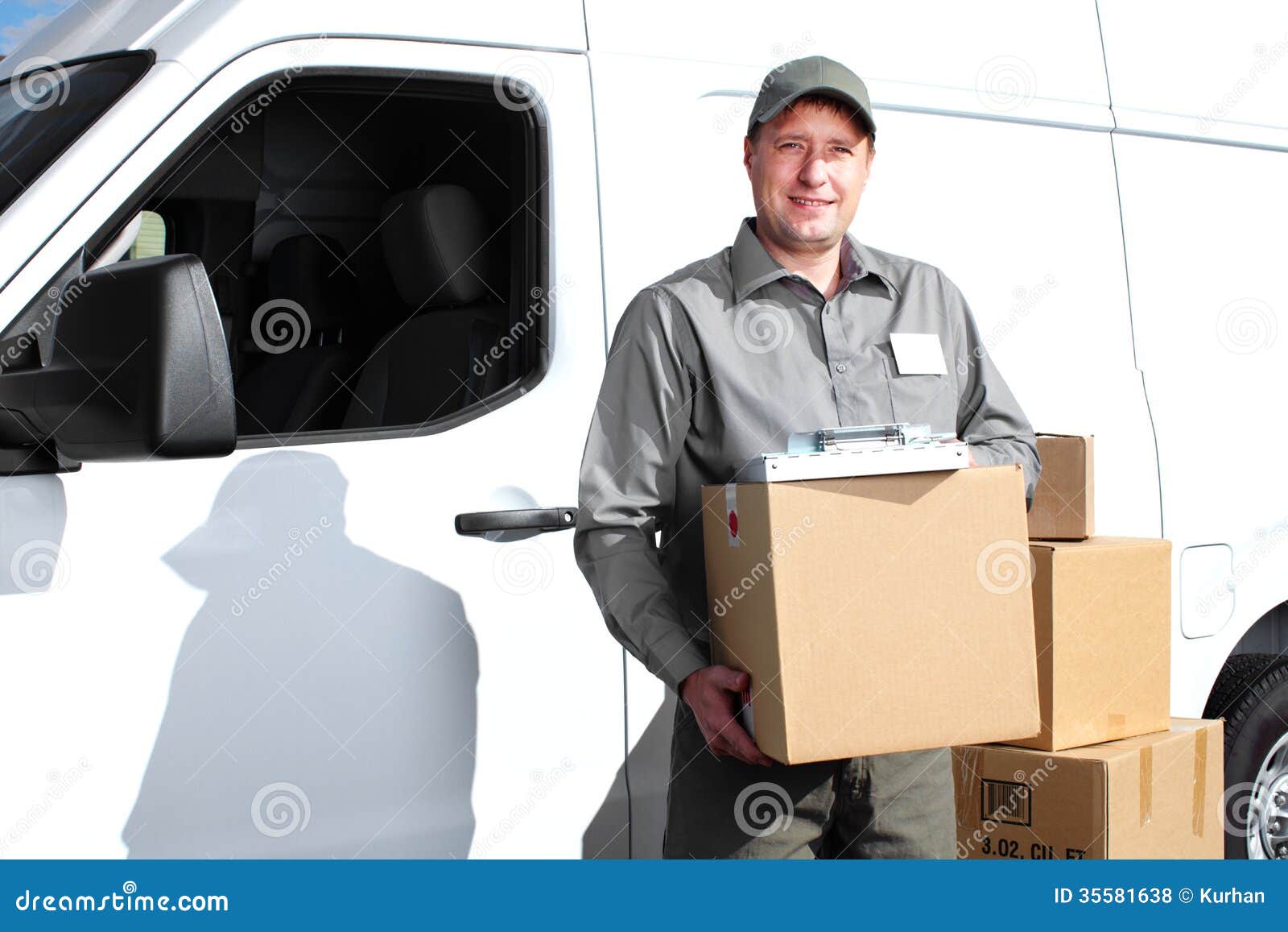 Delivery Postal Service Man. Stock Photo - Image of carry, handsome ...