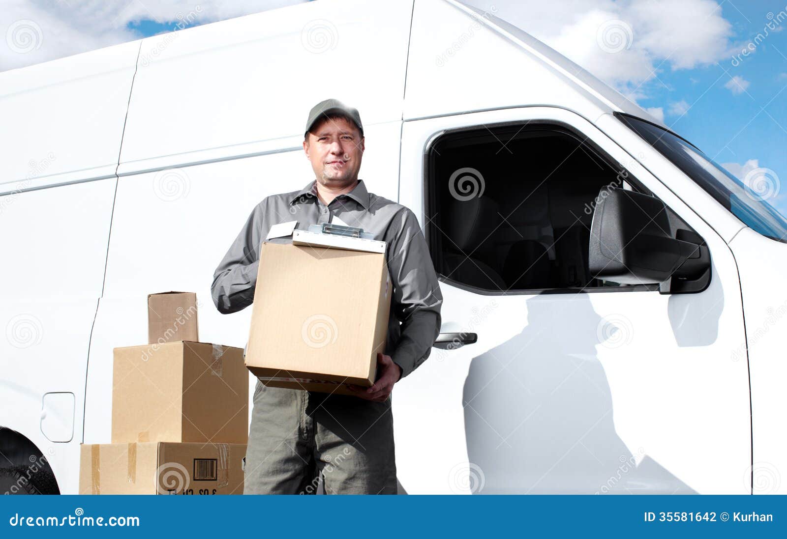 Delivery Postal Service Man. Stock Photo - Image of people, industry ...