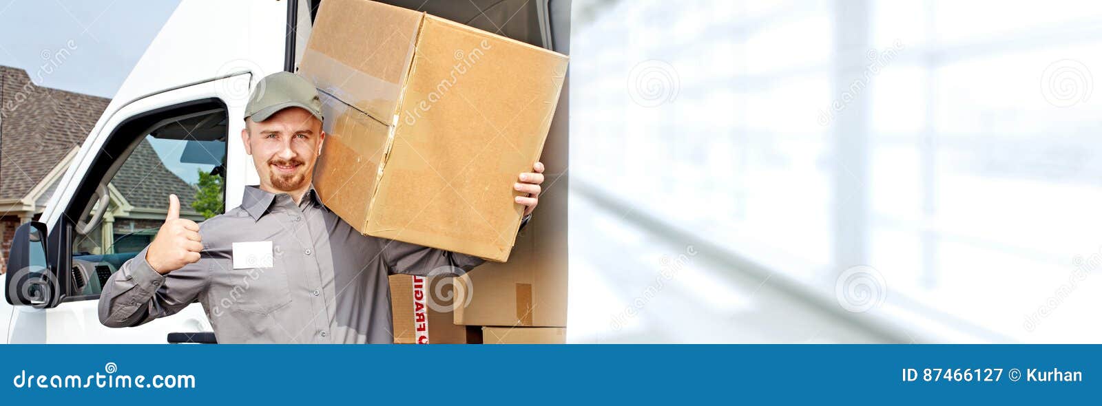 Delivery Postman with a Box Stock Image - Image of parcel, postboy ...