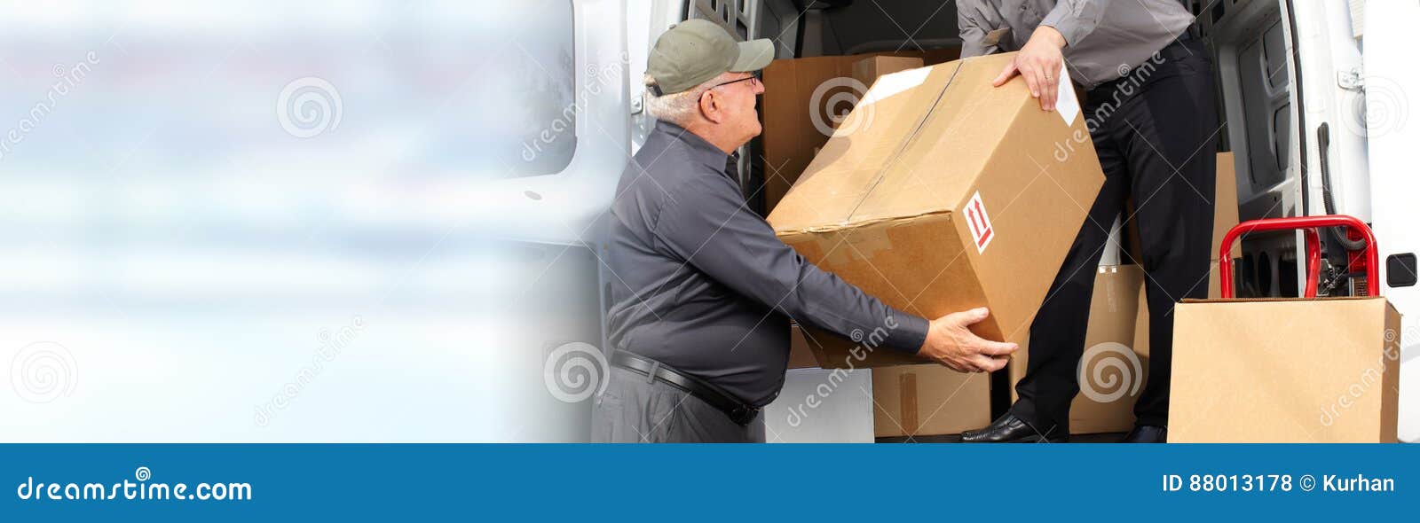 Delivery Postman with a Box Stock Photo - Image of carry, cargo: 88013178