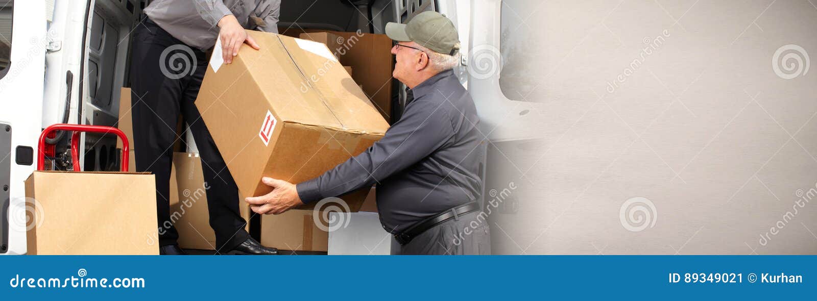 Delivery Postman with a Box Stock Image - Image of merchandise, postboy ...