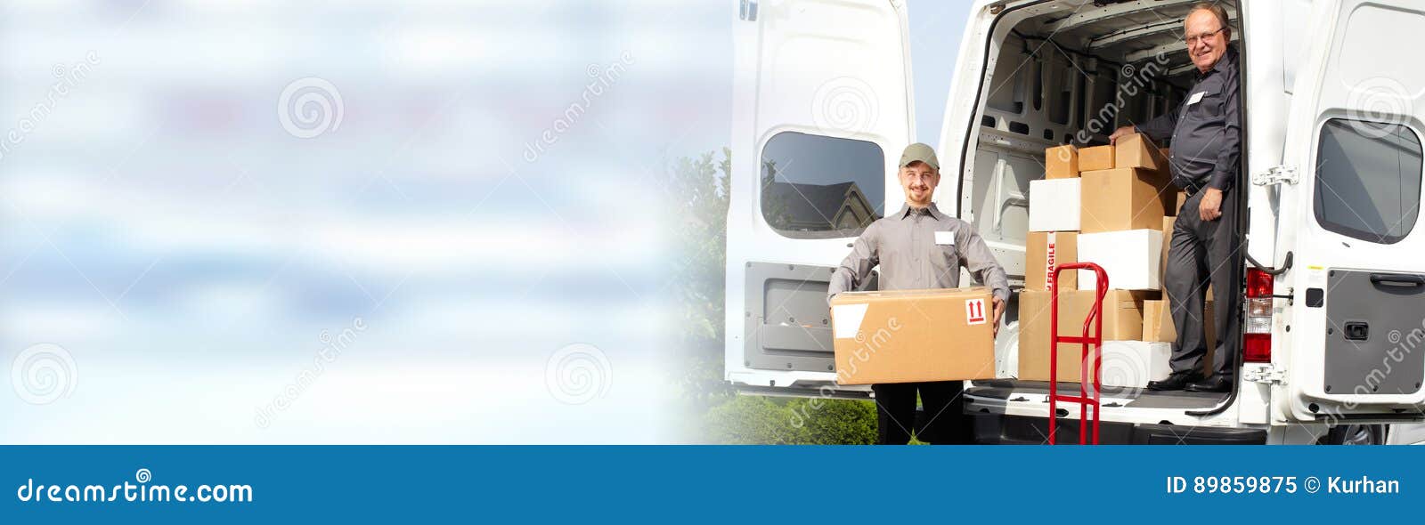 Delivery Postman with a Box Stock Image - Image of gift, order: 89859875