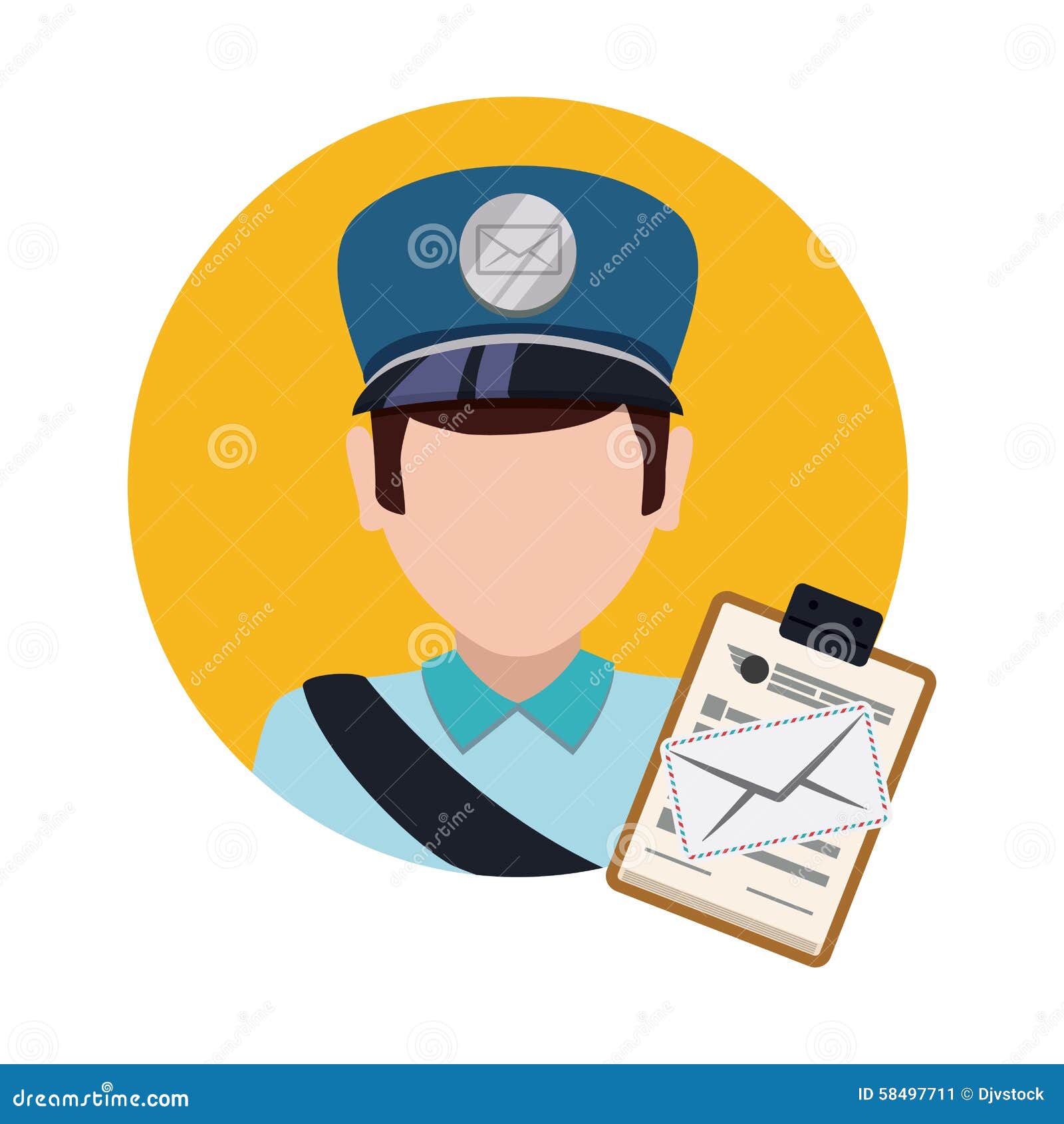 Delivery postman design. stock vector. Illustration of courier - 58497711
