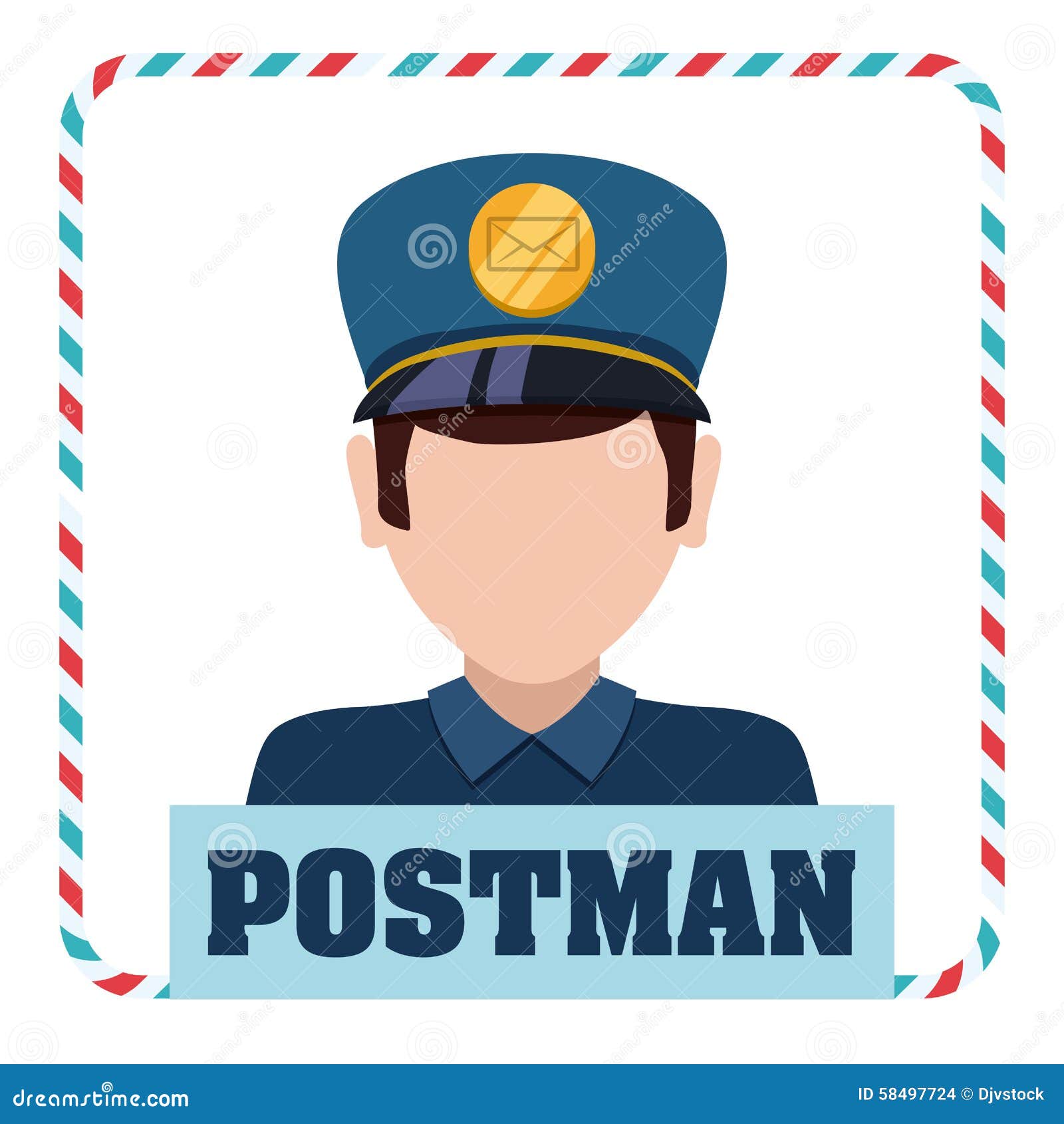 Delivery postman design. stock vector. Illustration of graphic - 58497724
