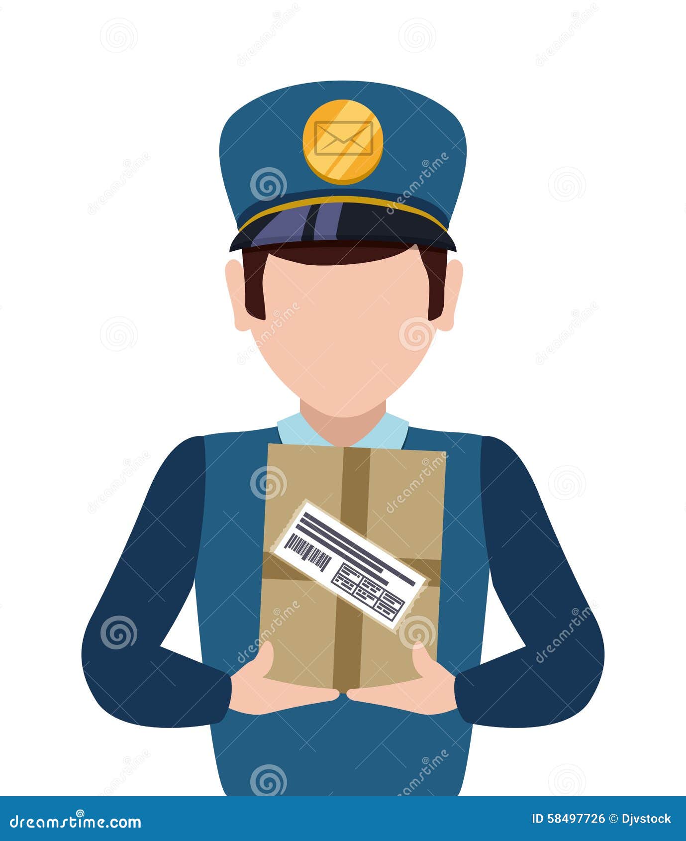 Delivery postman design. stock vector. Illustration of sheet - 58497726