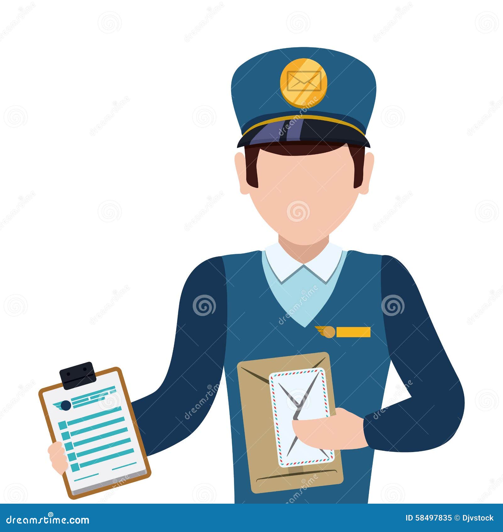 Delivery postman design. stock vector. Illustration of industry - 58497835