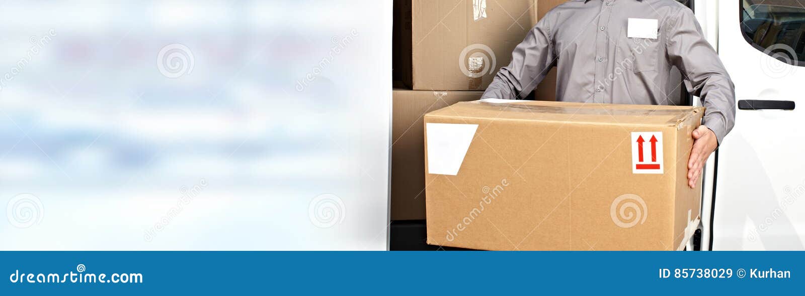 Delivery Postman Hands with a Box Stock Image - Image of carriage ...