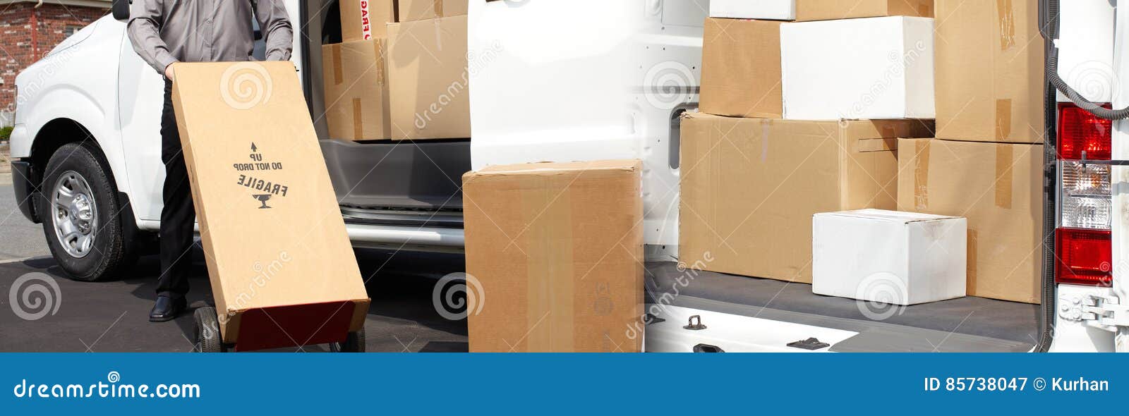 Delivery Postman Hands with a Box Stock Image - Image of business ...
