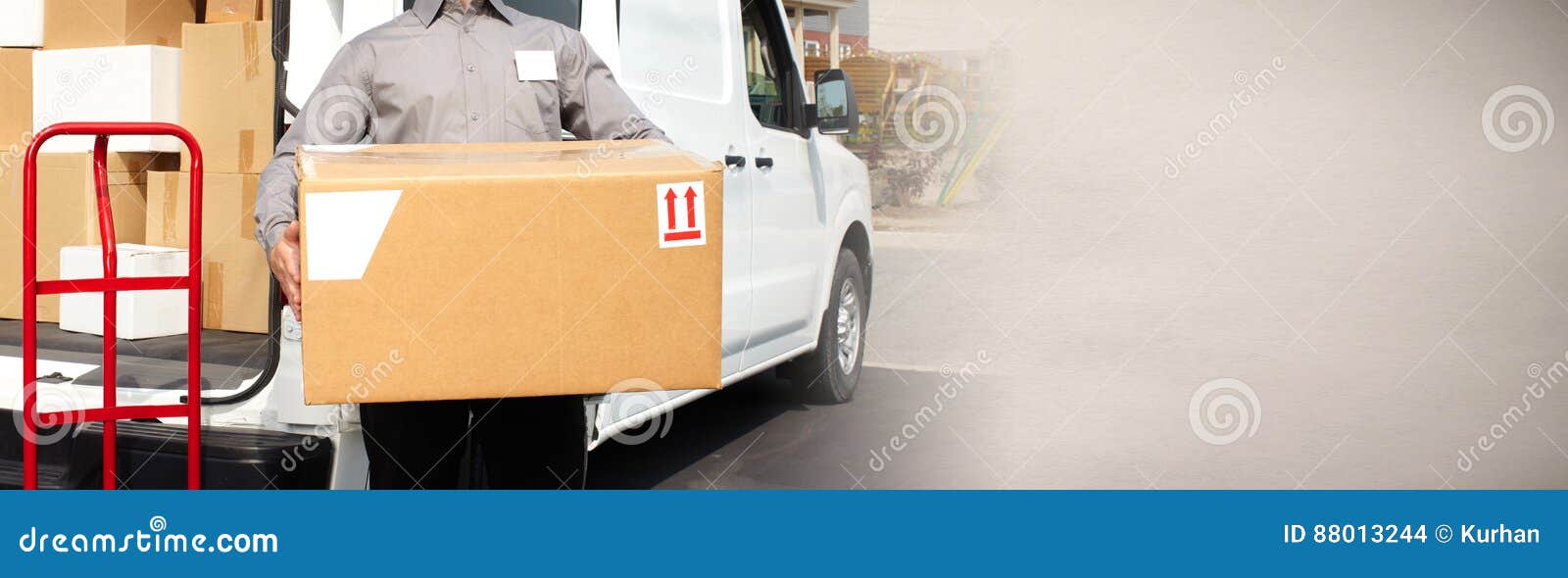Delivery Postman Hands with a Box Stock Photo - Image of carrier, item ...