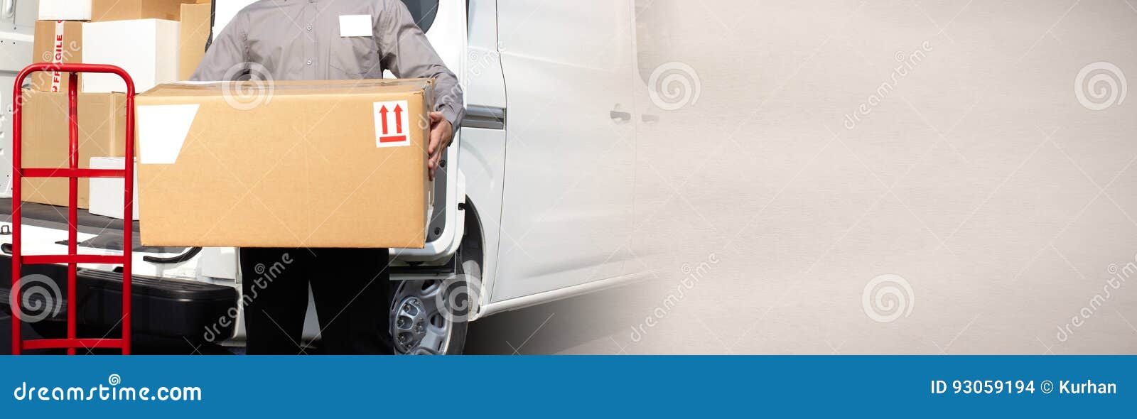 Delivery Postman Hands with a Box Stock Photo - Image of company, items ...