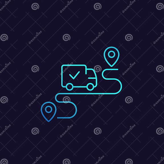 Delivery Process Icon, Linear Stock Vector - Illustration of design ...