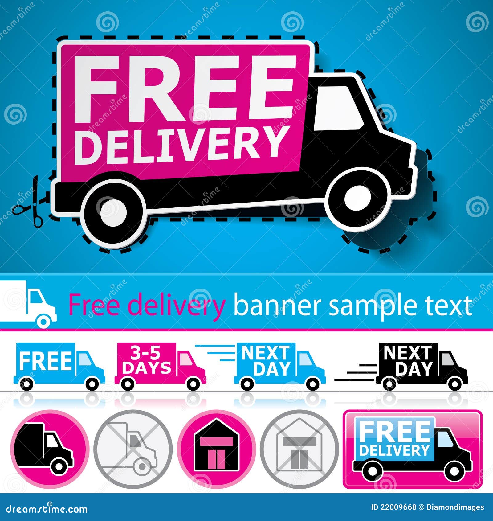 Delivery Promotion Set stock vector. Illustration of labels - 22009668