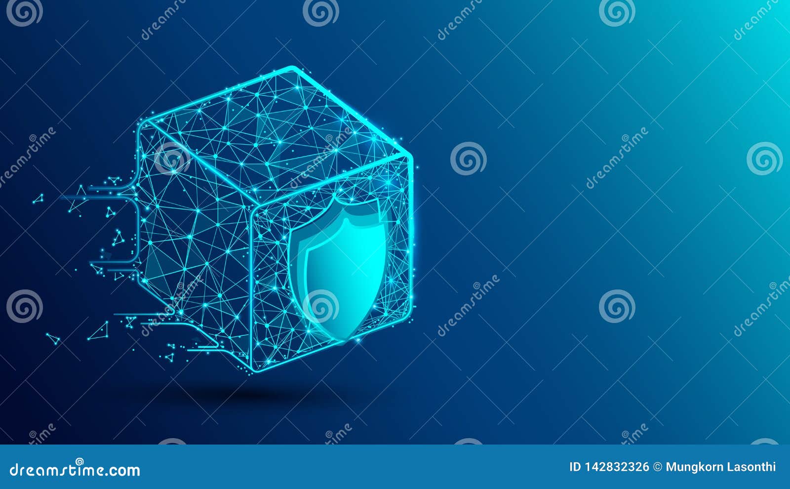 Delivery Protection Icon from Lines, Triangles and Particle Style ...