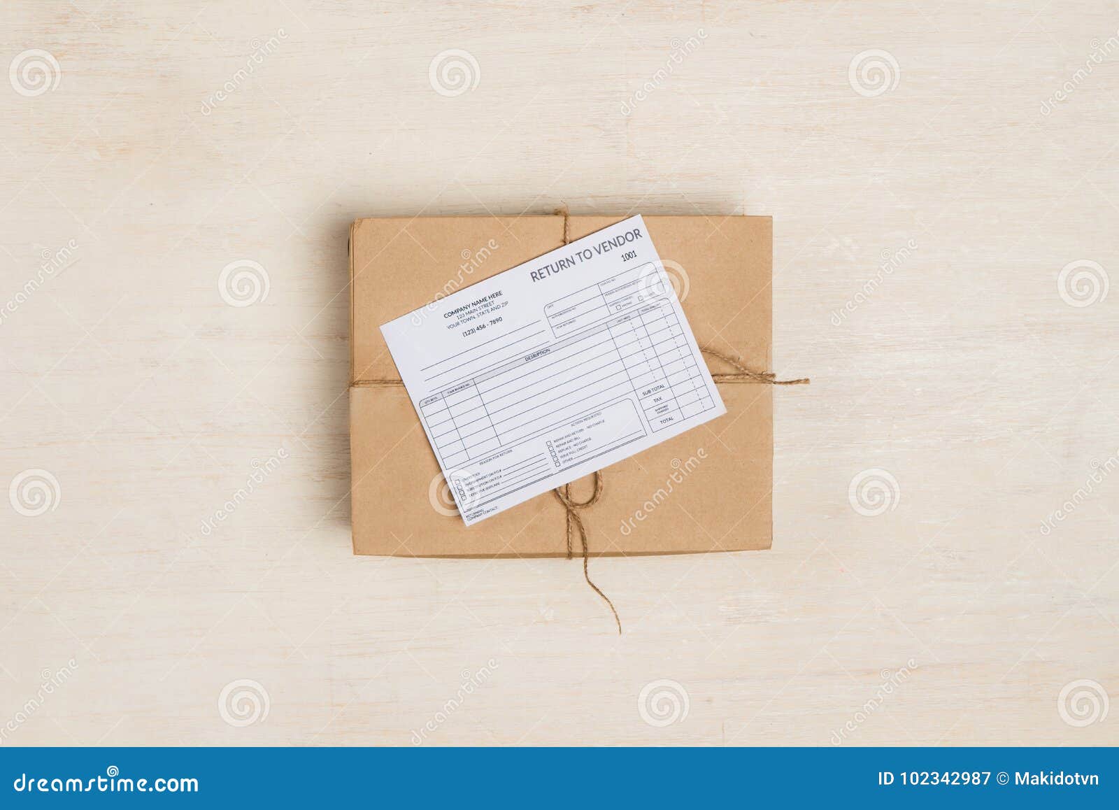 Delivery Receipt on Cardboard Box at Table Stock Image - Image of ...