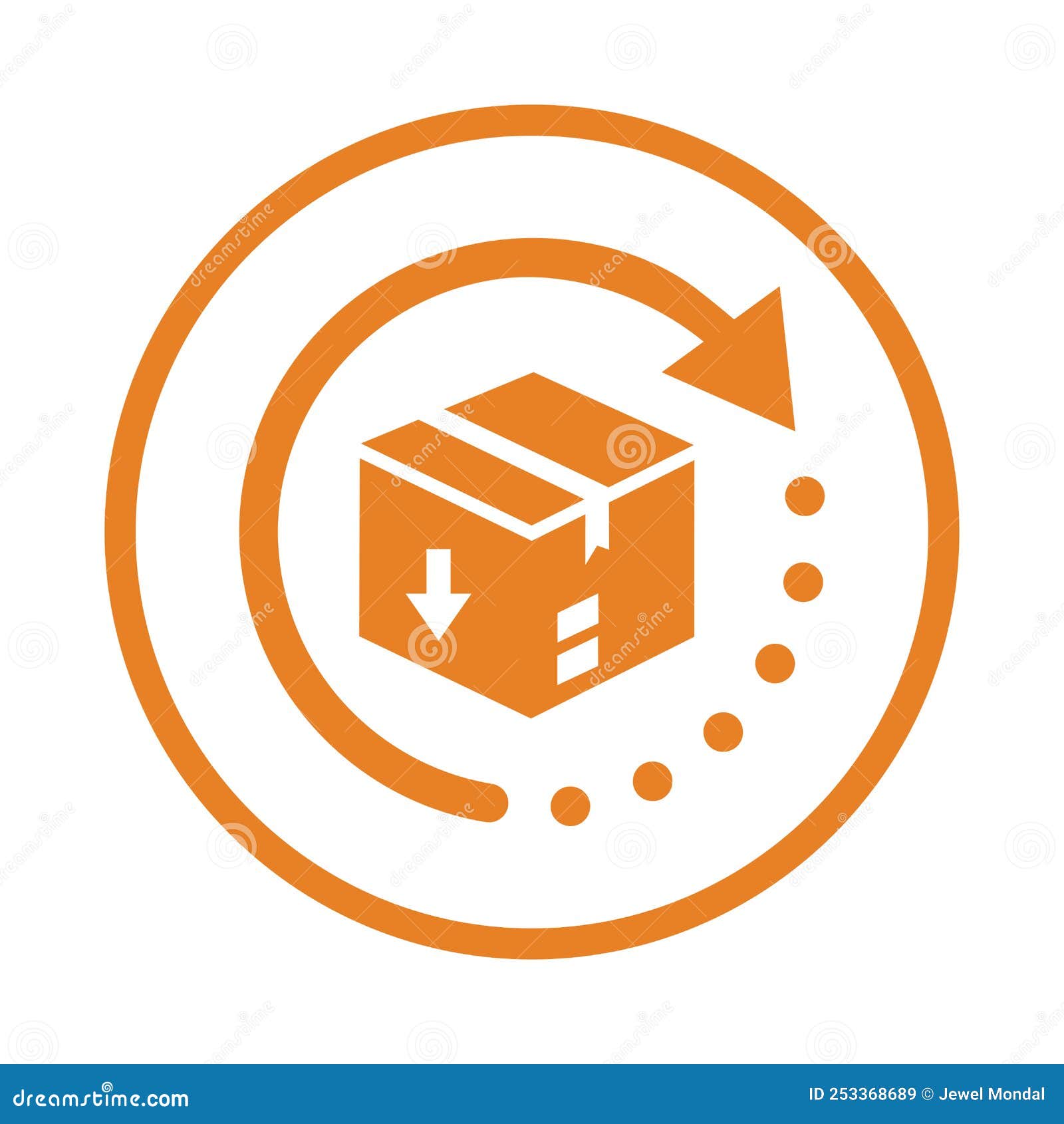 Delivery Return Icon. Orange Vector Design Stock Illustration ...
