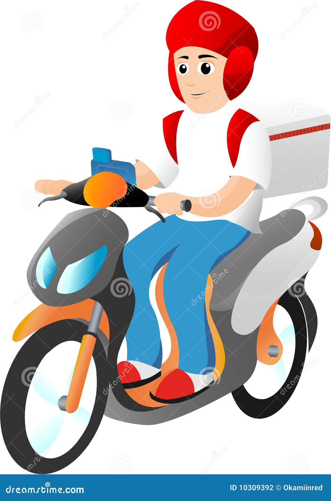 Delivery Rider stock vector. Illustration of driving - 10309392