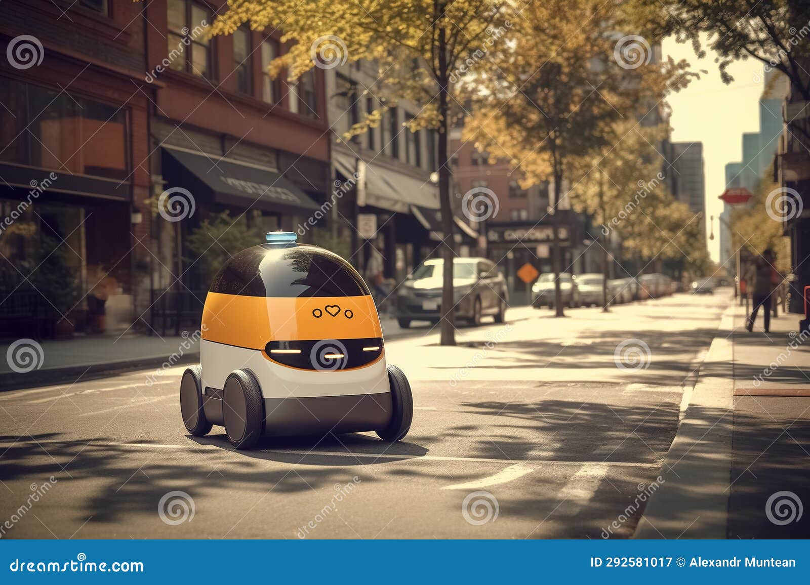 Delivery Robot, Autonomous Delivery Vehicle. Stock Image - Image of ...
