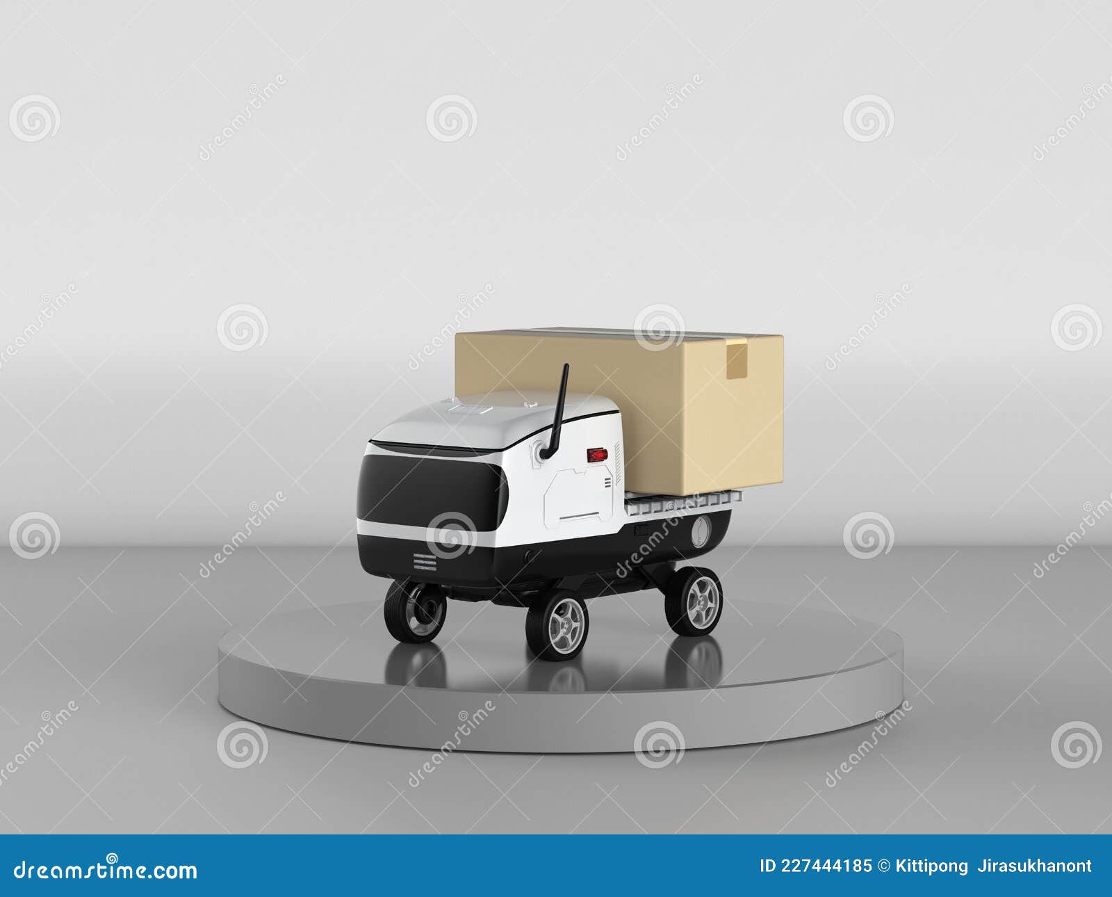 Delivery robot carry box stock illustration. Illustration of cardboard ...