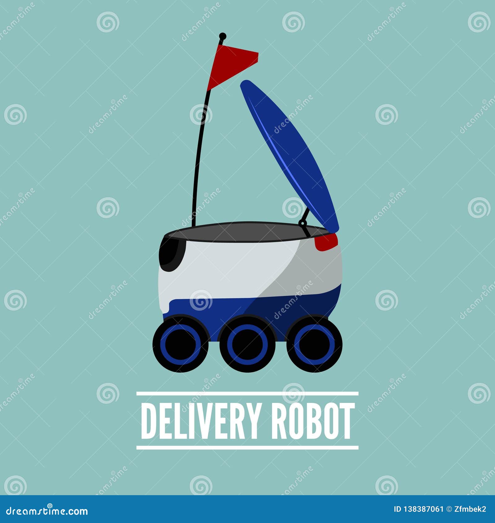 Delivery Robot Icon Flat Design. Vector Illustration Stock Vector ...