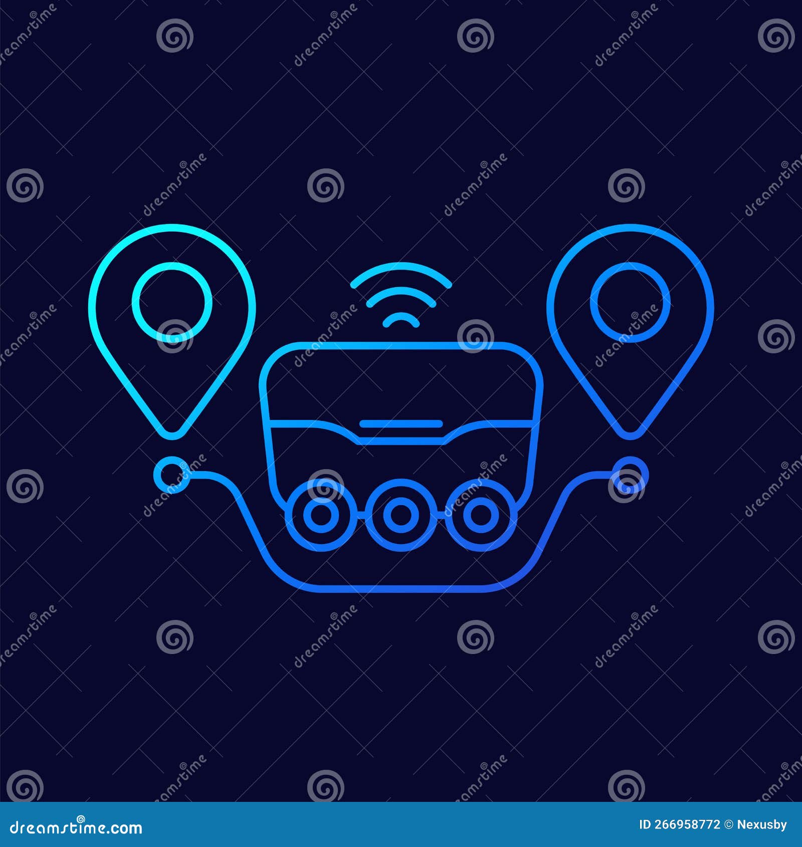 Delivery Robot Icon, Linear Design Stock Vector - Illustration of drone ...