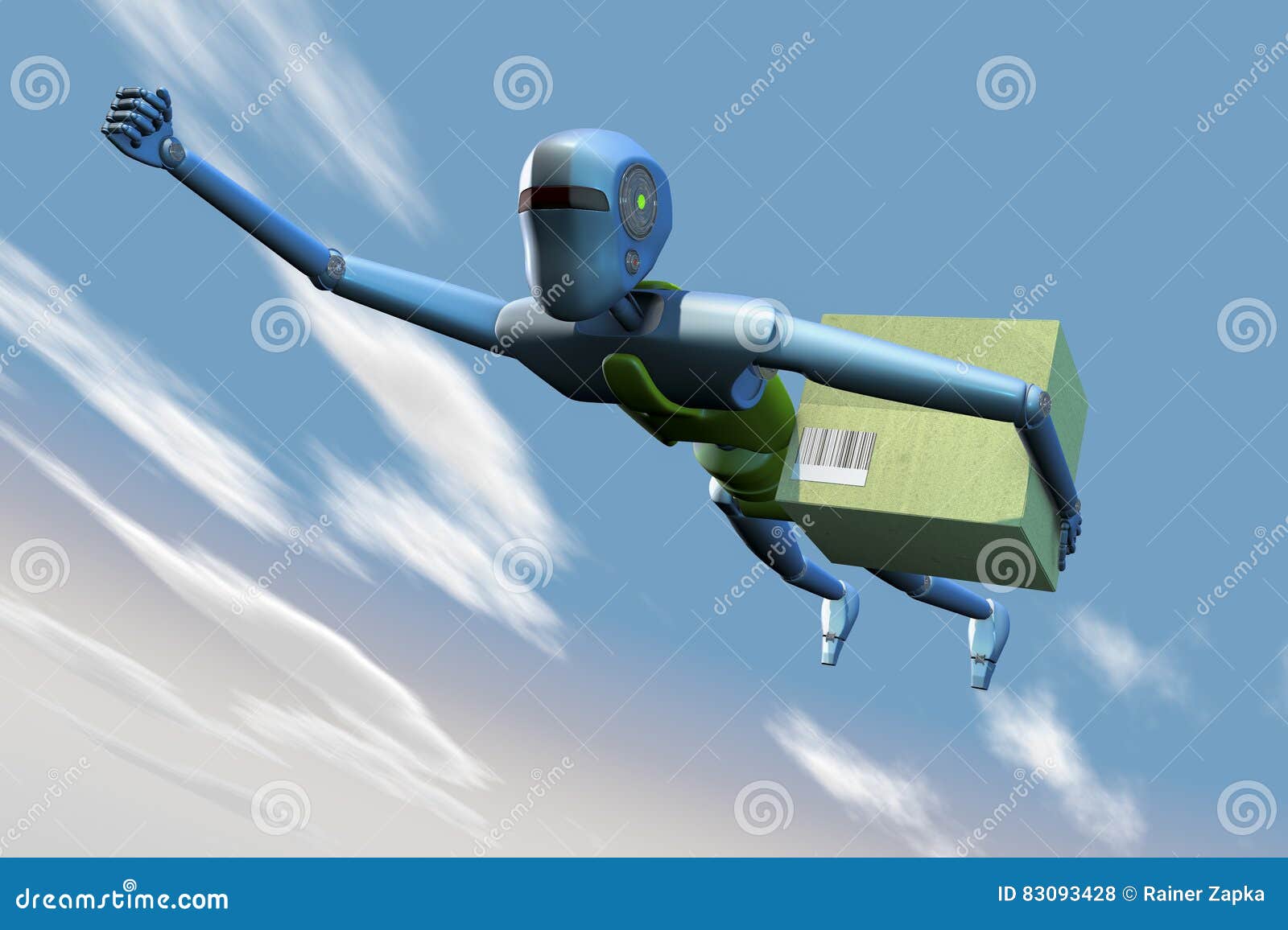 Delivery robot stock illustration. Illustration of airmail - 83093428