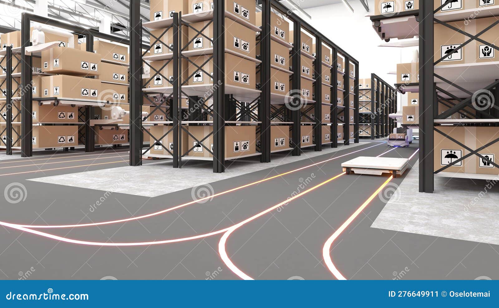 Delivery Robot Picks Up a Line of Goods.,using Automation in Product ...