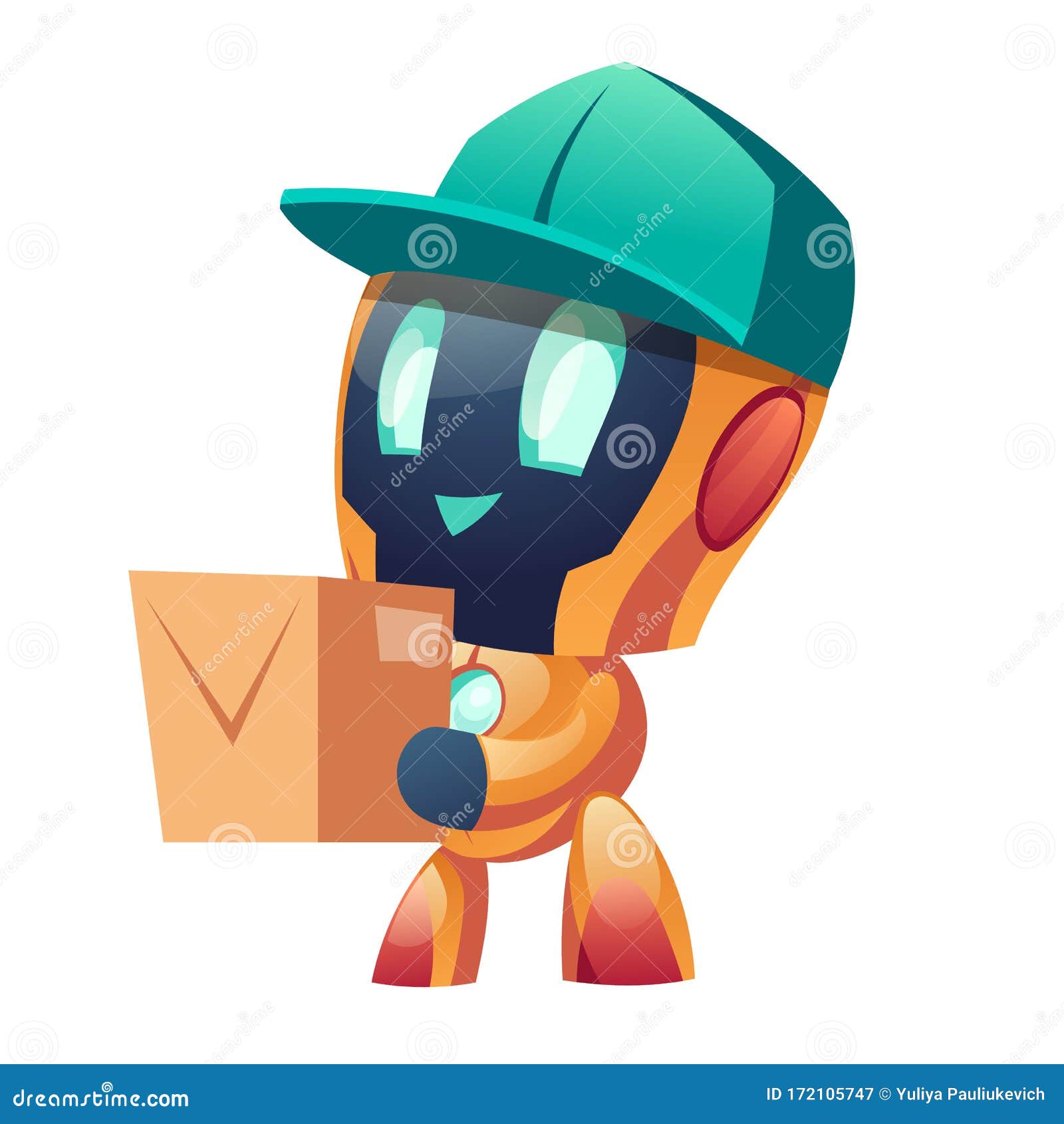 Robot With Cardboard Box Stock Photography | CartoonDealer.com #18847088
