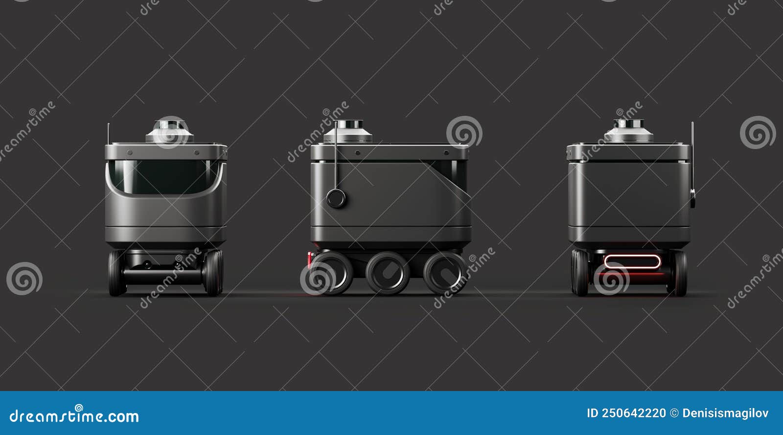 Delivery Robot Service, Smart Bot and Innovation. Mockup Stock ...