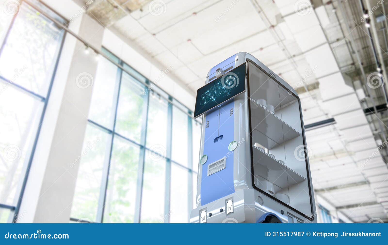 Delivery Robot Trolley or Robotic Assistant Carry Products Stock ...