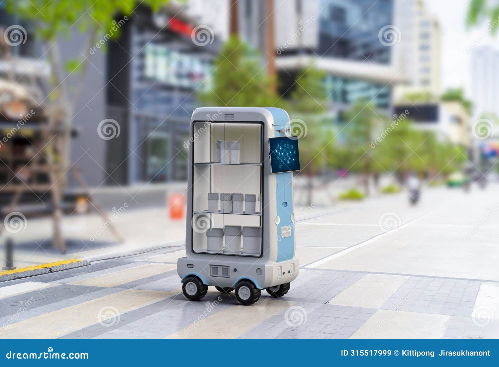 Delivery Robot Trolley or Robotic Assistant Carry Products Stock ...