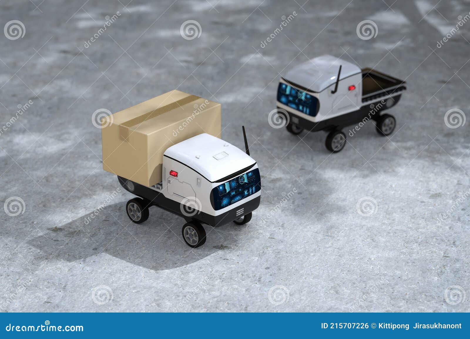 Delivery Robots Carry Boxes Stock Illustration - Illustration of boxes ...