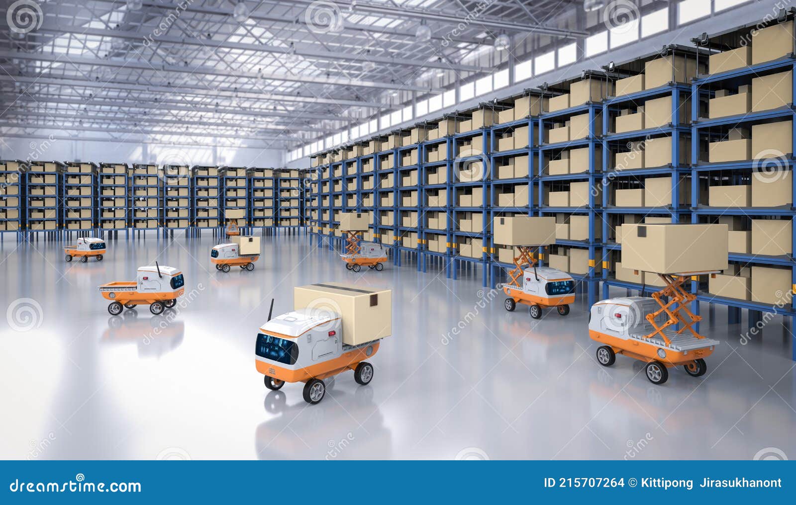 Robots Carry Boxes Royalty-Free Stock Image | CartoonDealer.com #102616054