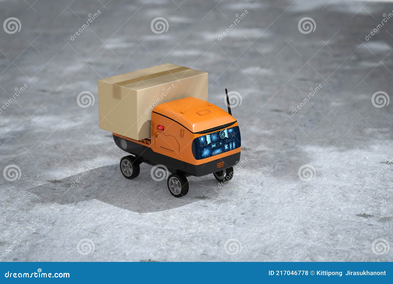 Delivery Robots Carry Boxes Stock Illustration - Illustration of ...