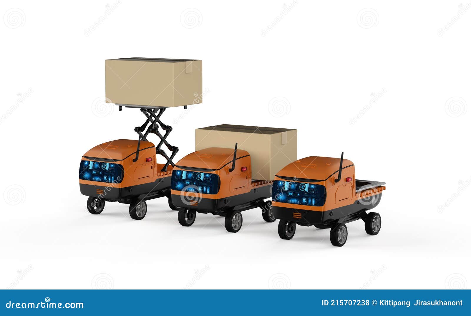 Robots Carry Boxes Stock Photography | CartoonDealer.com #102309938