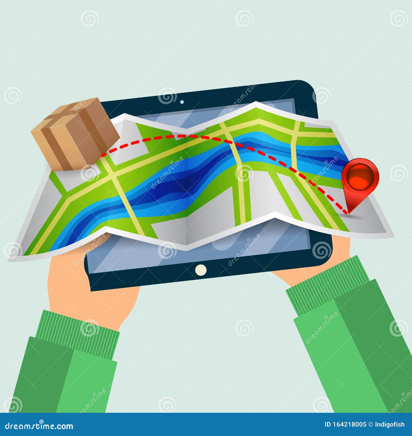 Delivery route stock vector. Illustration of delivery - 164218005