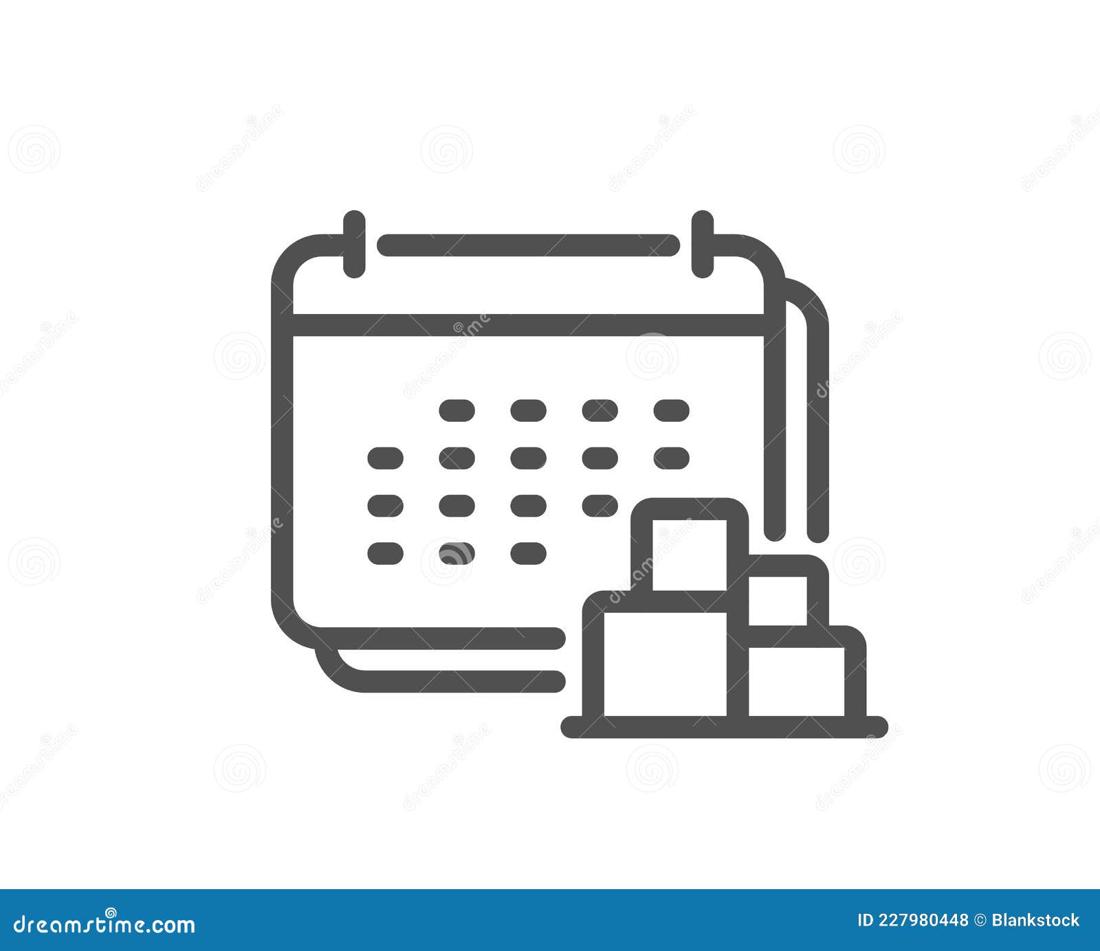 Delivery Schedule Line Icon. Logistics Calendar Sign. Vector Stock ...