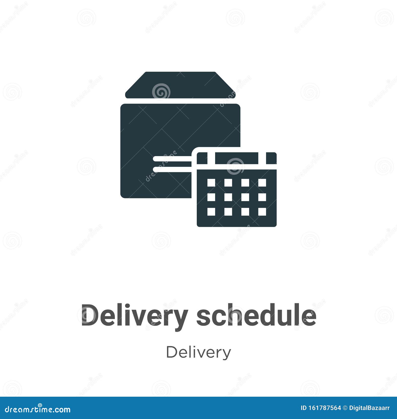 Delivery Schedule Vector Icon on White Background. Flat Vector Delivery ...