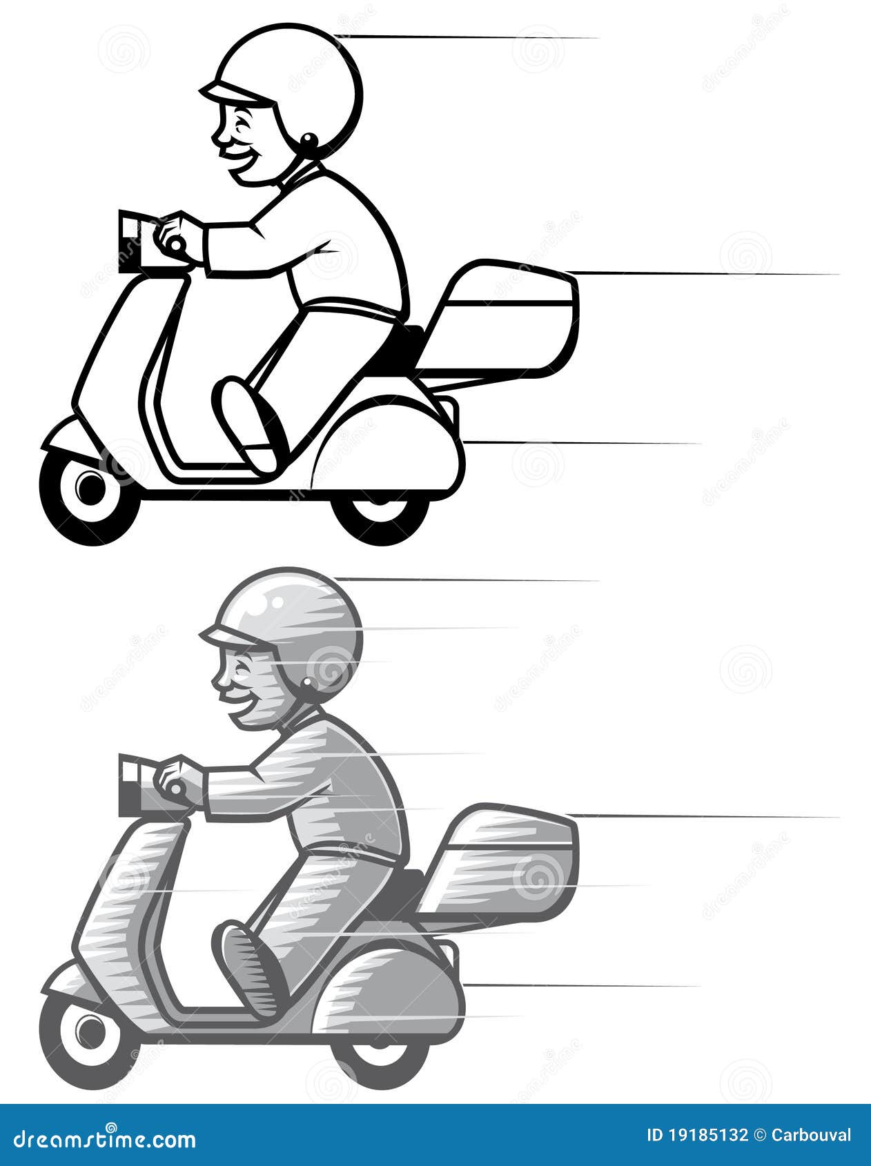 Delivery scooter stock vector. Illustration of profile - 19185132