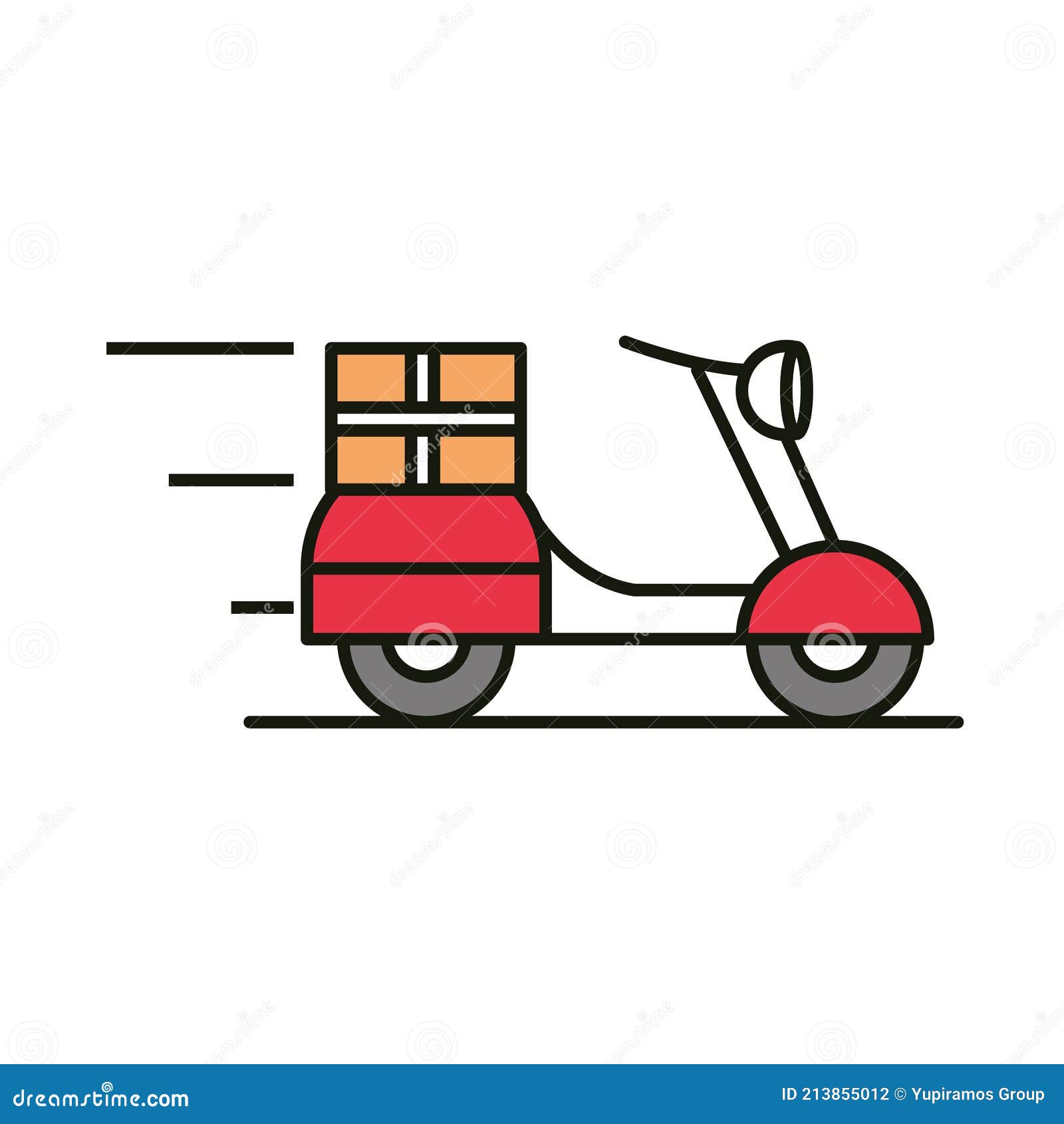 Delivery scooter box stock vector. Illustration of vector - 213855012