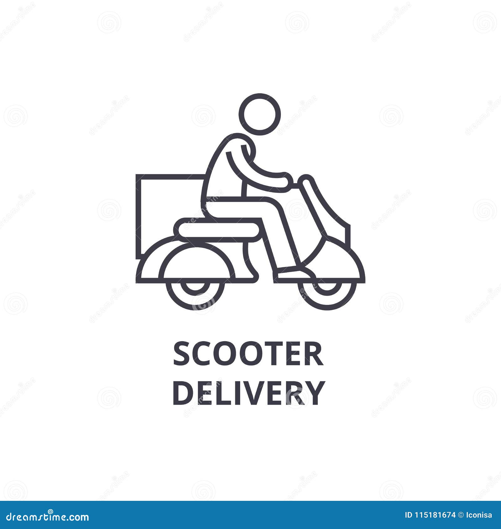 Kid Scooter Thin Line Icon, Kid Toys Concept, Balance Push Bike Sign On ...