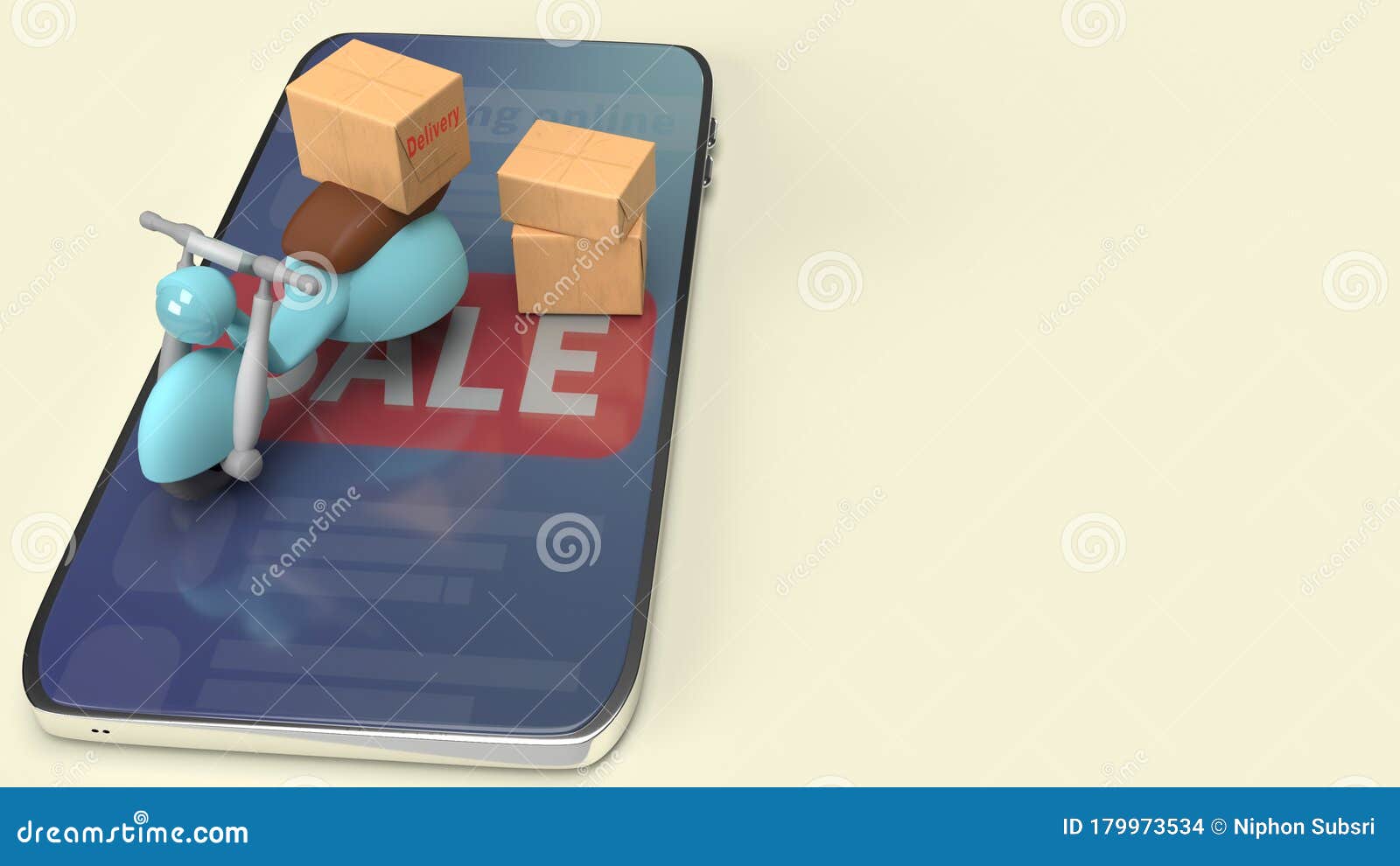 Delivery Send Order with Motors Bike 3d Rendering for Delivery ...