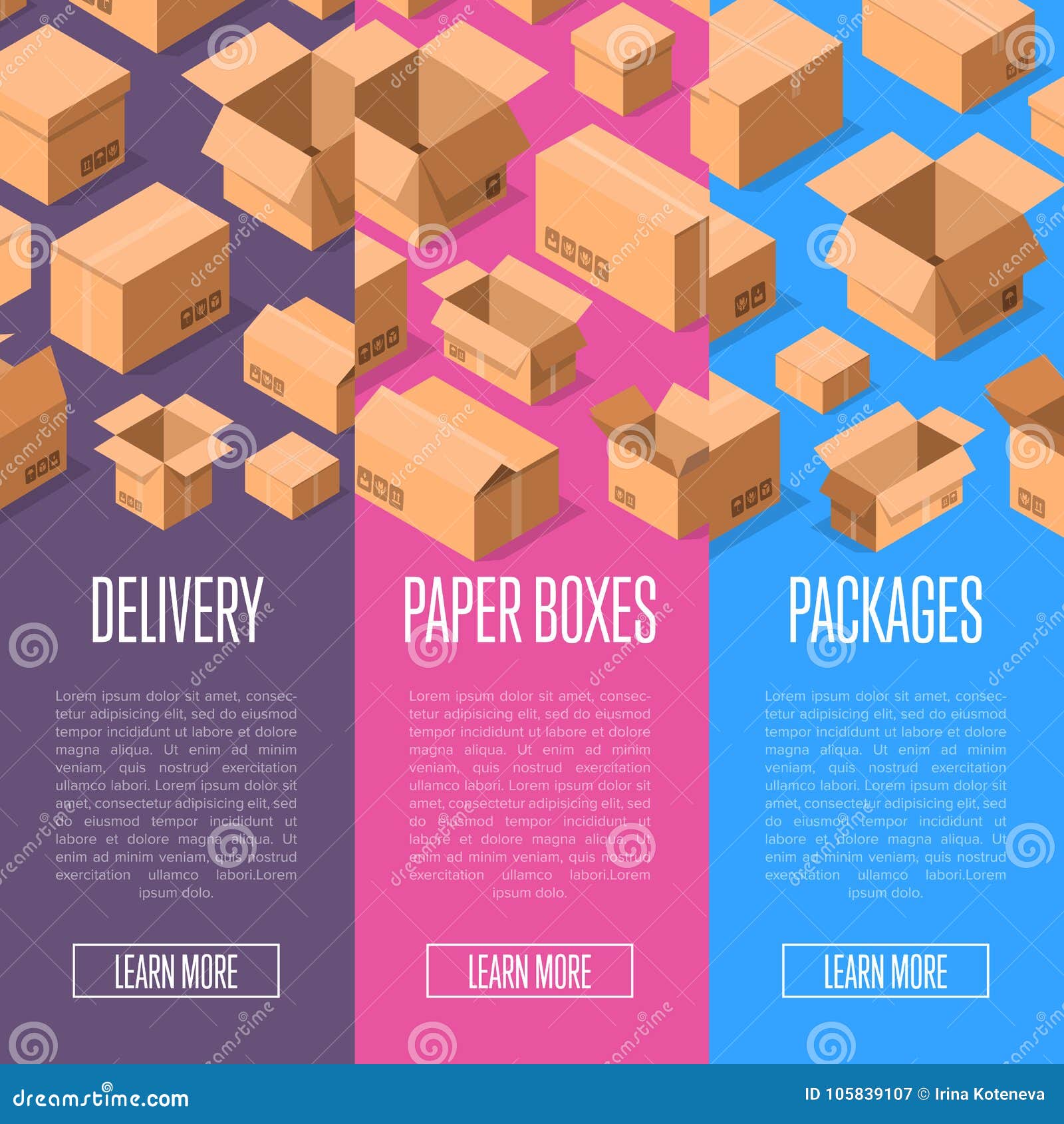 Advertising Template with Paper Packing Boxes Stock Vector ...